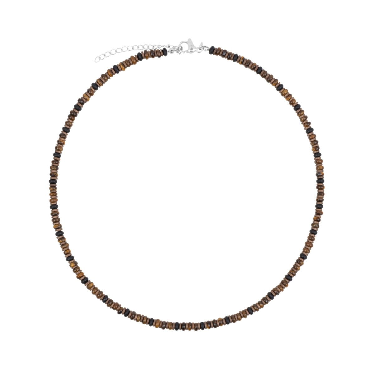 Aze Jewels Rocks AZ-NL411-A edelsteen ketting agaat hematiet tijgeroog ...