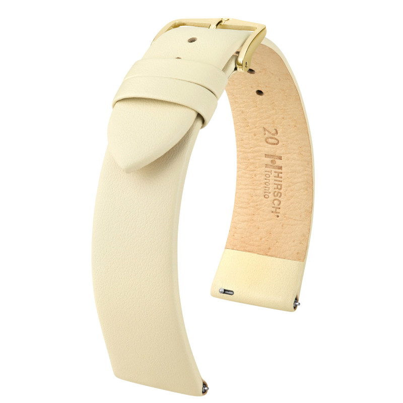 HIRSCH Toronto 03702190-1 leren horlogeband effen beige | Mostert Juweliers