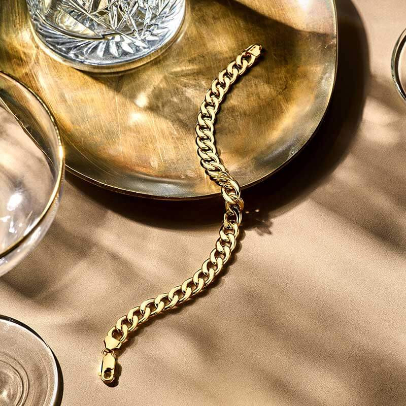 Prachtige zilgold schakelarmband gourmetschakel 8 mm | Mostert Juweliers