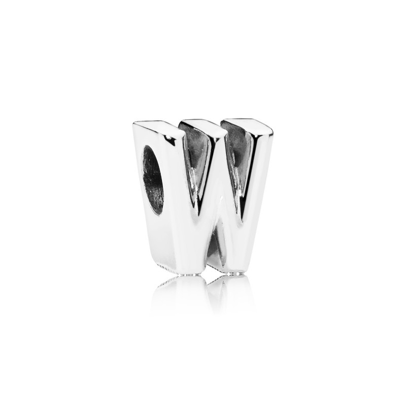 Pandora Moments 797455 zilveren bedel met letter W | Mostert Juweliers