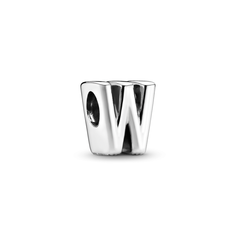 Pandora Moments 797455 zilveren bedel met letter W | Mostert Juweliers