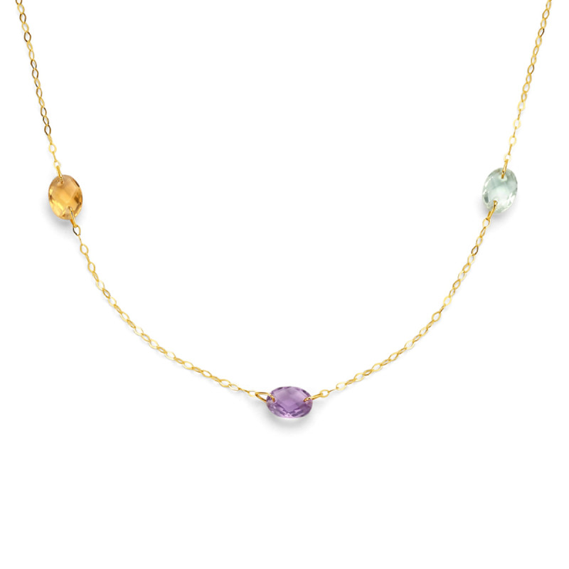 14-karaat gouden edelsteen ketting | Mostert Juweliers