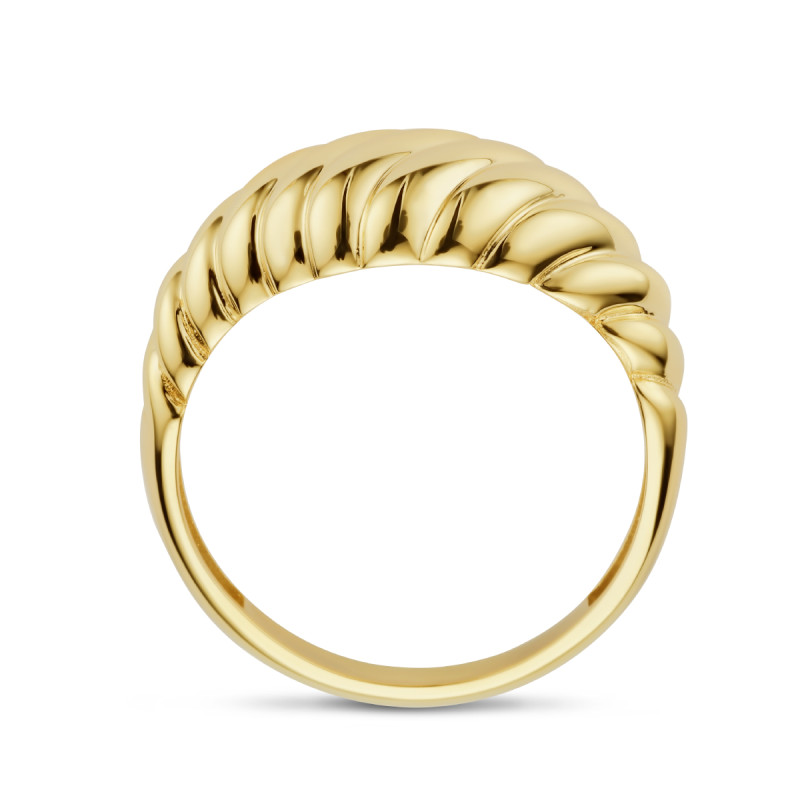 14-karaat gouden ring met gedraaid patroon | Mostert Juweliers