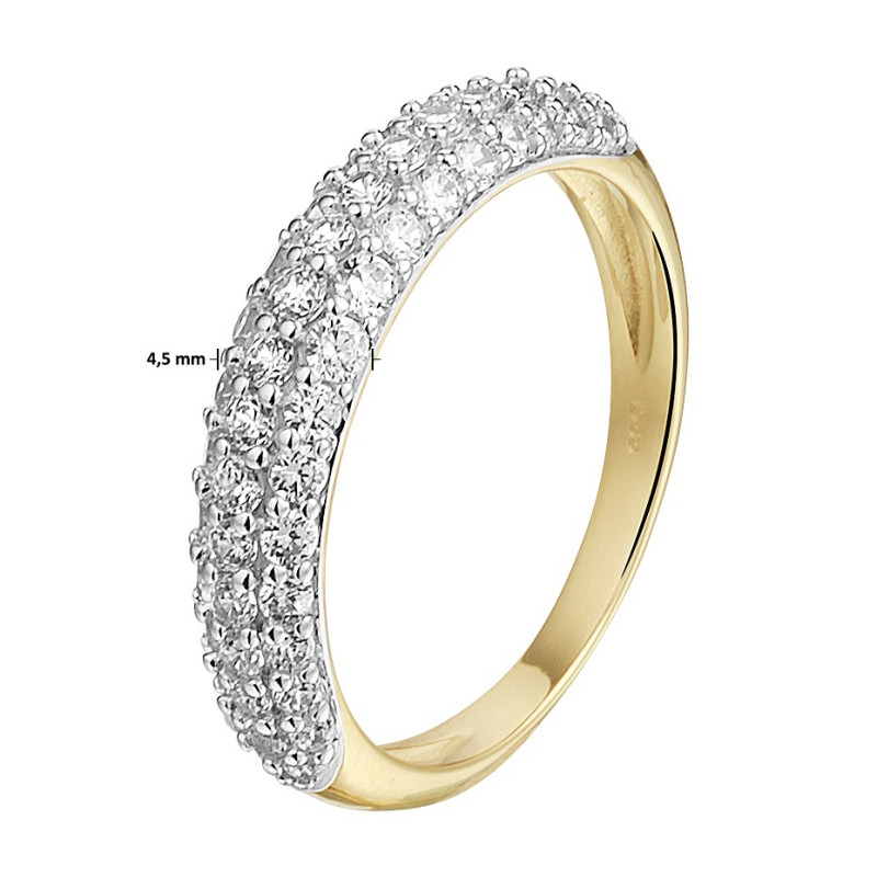 14 Karaat gouden ring met zirkonia steen | Mostert Juweliers