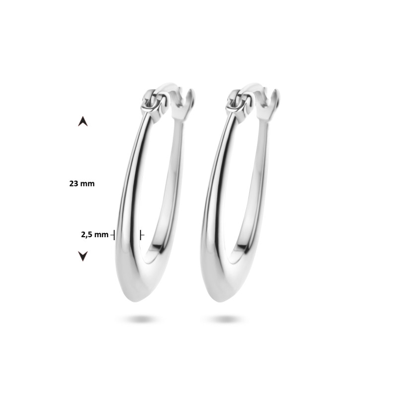 Gerhodineerd zilveren oorringen - 23 x 2.5 mm | Mostert Juweliers