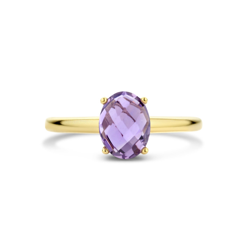 Gouden edelsteen ring met amethist 0.23 crt | Mostert Juweliers