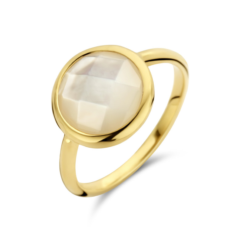 Gouden edelsteen ring met parelmoer | Mostert Juweliers