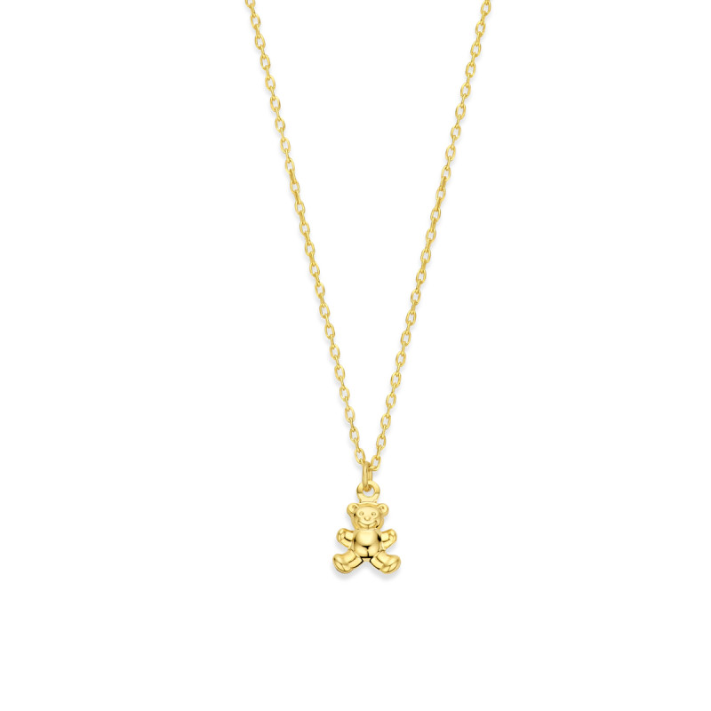 Gouden ketting met beer hangertje - Lengte 36 cm, 38 cm, 40 cm ...
