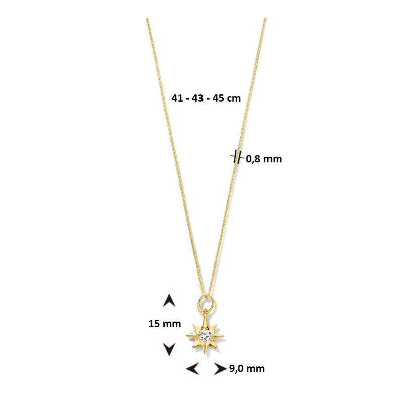 Gouden ketting met ster en zirkonia | Mostert Juweliers