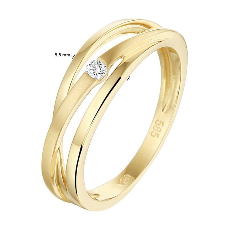 Gouden ring 14 krt met zirkonia | Mostert Juweliers