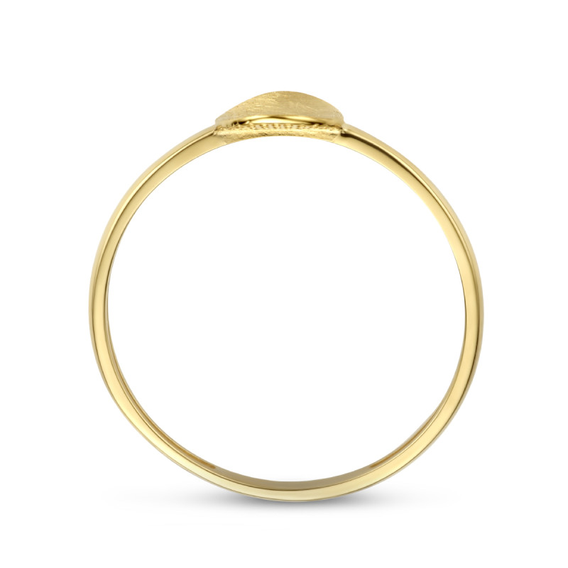 Gouden ring met gescratched rondje | Mostert Juweliers
