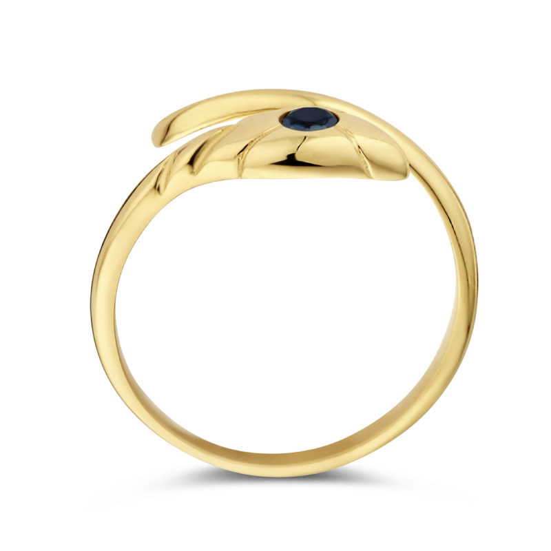 Gouden slang ring met onyx | Mostert Juweliers