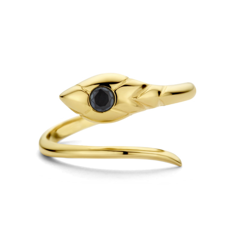 Gouden slang ring met onyx | Mostert Juweliers
