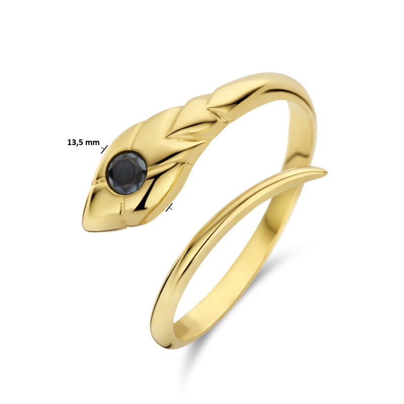 Gouden slang ring met onyx | Mostert Juweliers