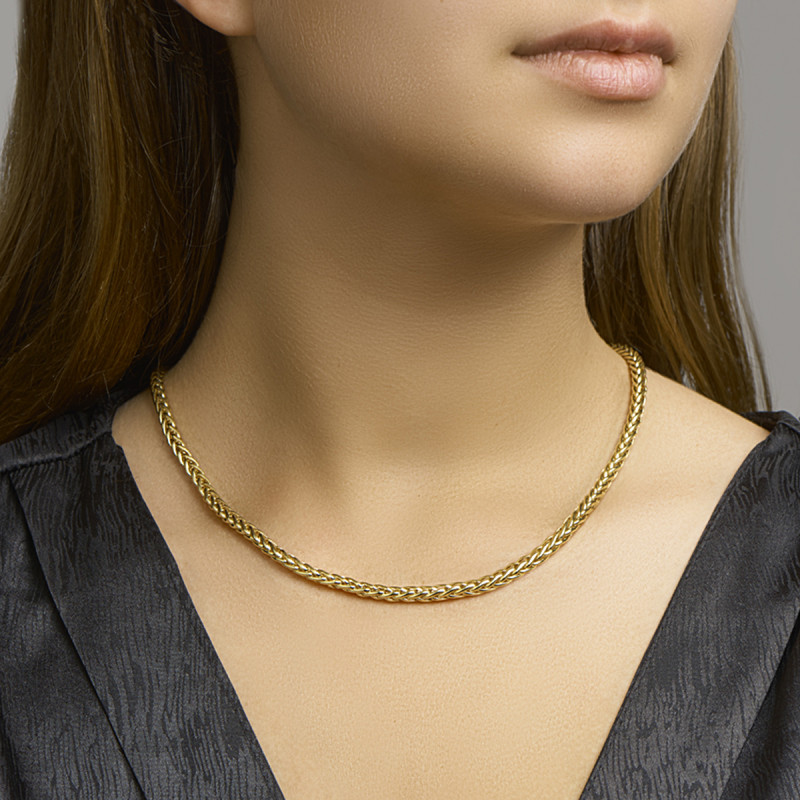 Zilgold vossestaart ketting 4 mm - Lengte 45 cm | Mostert Juweliers