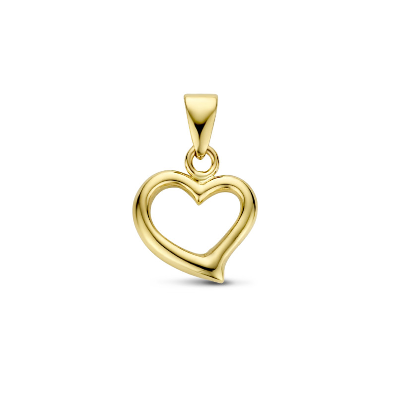 Opengewerkte gouden hartjes hanger - 10 mm x 16 mm | Mostert Juweliers