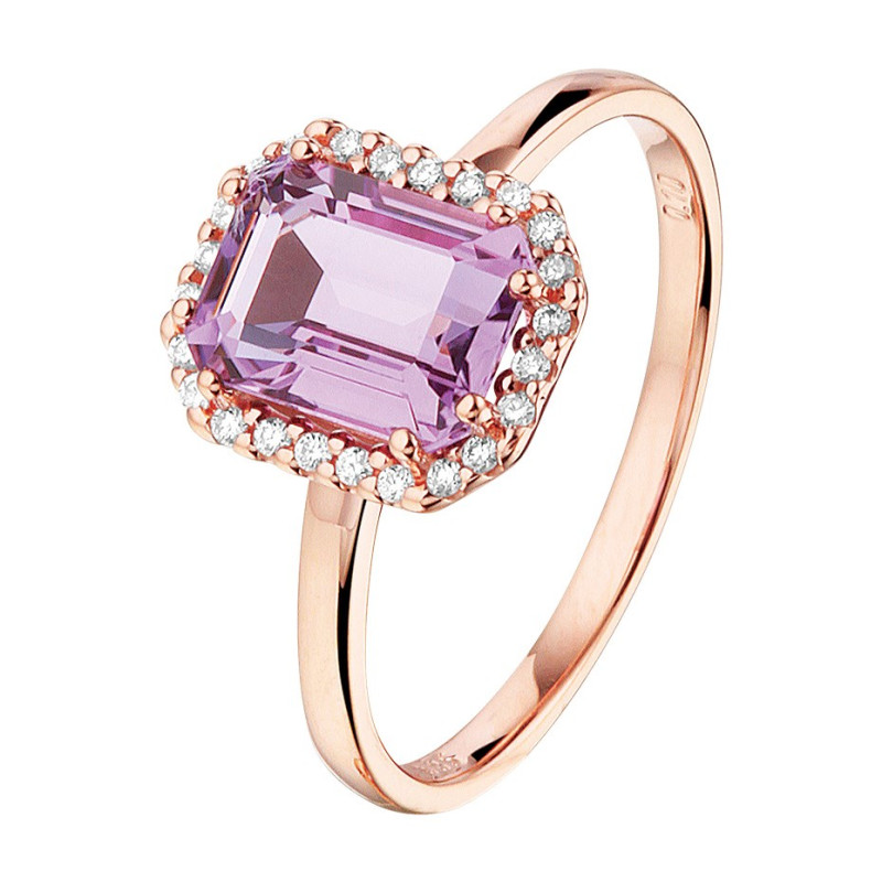 Ring edelsteen roségoud amethist diamant | Mostert Juweliers