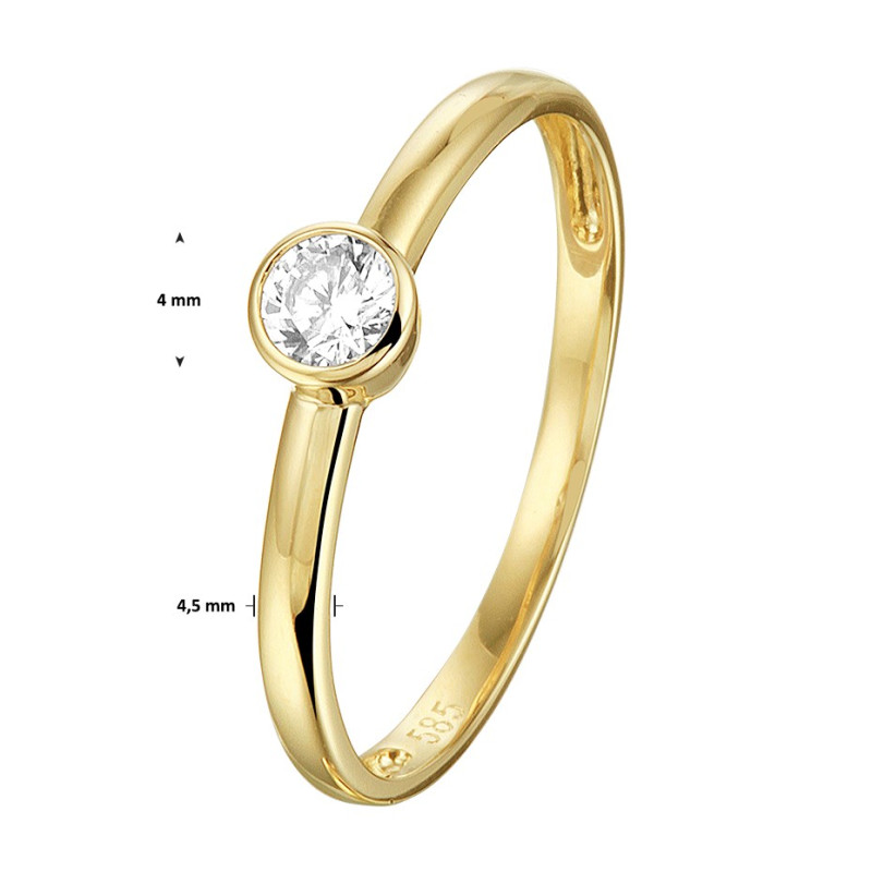 Ring goud 14 krt met zirkonia | Mostert Juweliers