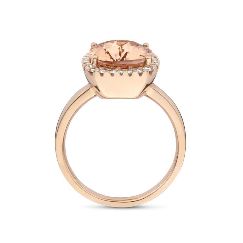 Roségouden ring met diamant en morganiet | Mostert Juweliers