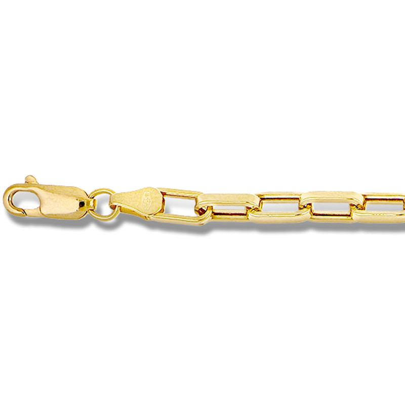 Zilgold paperclip ketting massief - Lengte 45 cm | Mostert Juweliers