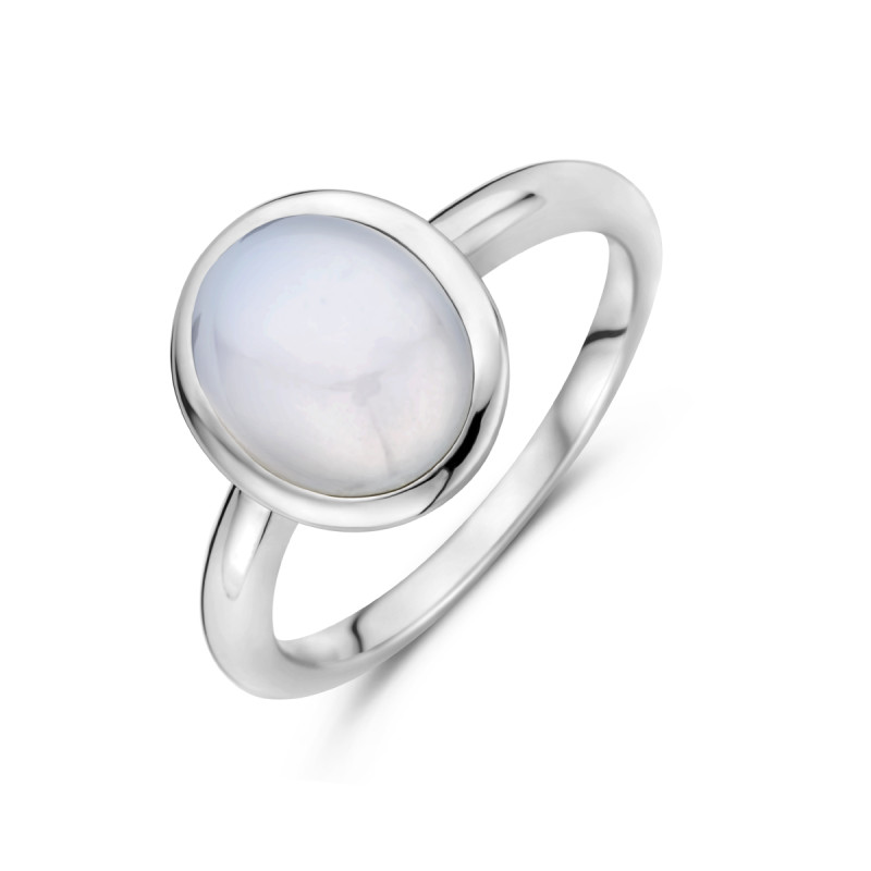 Zilveren edelsteen ring met ovale chalcedoon 10.5 mm x 12 mm | Mostert ...