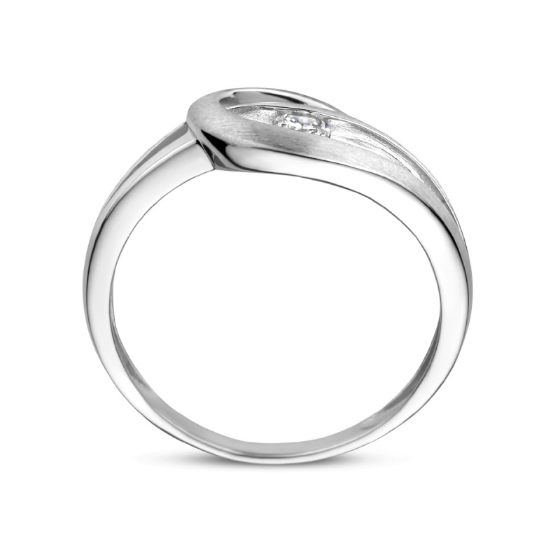Zilveren ring met zirkonia mat / glanzend | Mostert Juweliers
